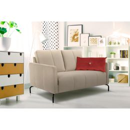 2-Sitzer Home Affaire, B:145cm H:85cm T:85cm, wei&szlig;, 100% Polyester, Sofas, "Xeen", mit feiner Steppung und Keder