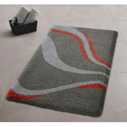 Badematte Kleine Wolke, H:20mm, grau, Polyacryl, Badematten, "&raquo;Vento&laquo;, Badvorleger, Badezimmer Teppich", Badteppich, modernes Welledesign, besonders