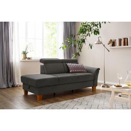 Recamiere Home Affaire, B:194cm H:84cm T:93cm, braun, 100% Polyester, Sofas, "Conville", incl. Kopfteilverstellung, Federkern, wahlweise mit
