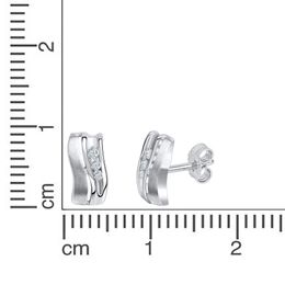 Vivance Damen Paar Ohrstecker "925 Silber rhodiniert glanz/matt", one-size, Silber 925 (Sterlingsilber), silber, Silber 925 (Sterlingsilber), Ohrringe
