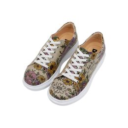 DOGO Damen Plateausneaker "Myra Low-Top Sneaker Smell The Flowers Damen Sneaker", Gr. 36, bunt, Lederimitat, Schuhe, Handgefertigt