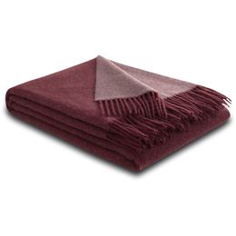 Plaid Biederlack, B:130cm L:170cm, rot, Kaschmir, Wolle, Wohndecken, "Soft Impression im Doubleface-Look", Wolle-Kaschmir-Mix