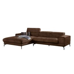 Ecksofa W.Schillig, B:303cm H:70cm T:193cm, braun, Stoff S37 (100% Polyester): Luxus-Microfaser in Lederoptik, Wohnzimmer, Sofas, "piedroo,