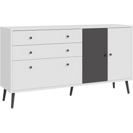 Sideboard FORTE, B:159,2cm H:86,5cm T:41,5cm, weiß, FSC-zertifizierter Holzwerkstoff, Wohnzimmer, Sideboards, "Harllson EasyKlix by FORTE, fast ganz