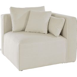 Sofa-Eckelement Home Affaire, B:100cm H:75cm T:100cm, beige, Struktur Hahnentritt (67% Polypropylen 33% Polyester);Fellimitat (100%