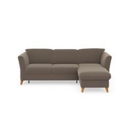 Ecksofa Home Affaire, B:249cm H:86cm T:162cm, beige, 100% Polyester, Wohnzimmer, Sofas, "Trelleborg L-Form", Federkern-Polsterung, wahlweise mit