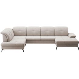 Sit & More Wohnlandschaft SIT & MORE, B:357cm H:90cm T:231cm, grau, 100% Polyester, Sofas, "Amica, U-Form, inkl. Sitztiefenverstellung und Armteilverstellung",