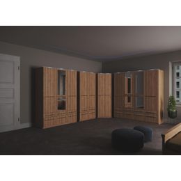 Kleiderschrank Priess, B:94cm H:193cm T:54cm, braun, Holzwerkstoff, Schlafzimmer, Schr&auml;nke, "Schrank Garderobe W&auml;scheschrank Barcelona in 5 Breiten",