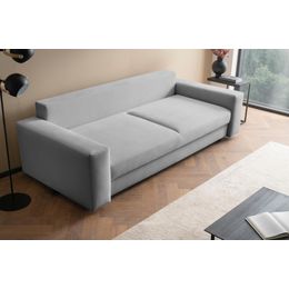 Schlafsofa, B:250cm H:90cm T:108cm, grau, LeGer Home by Lena Gercke, Jugendzimmer, Sofas, "Imoga, Polster mit Schlaffunktion, 3-Sitzer Sofa, Couch