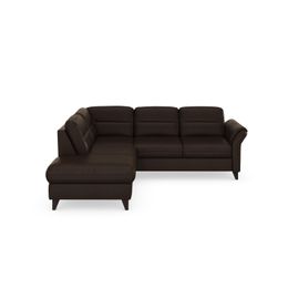 Sit & More Ecksofa SIT & MORE, B:253cm H:87cm T:212cm, braun, 100% Polyester, Wohnzimmer, Sofas, "Mellum L-Form", Federkern, wahlweise mit Bettfunktion,