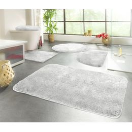 Badematte Kinzler, H:20mm, silber, Polyester, Badematten, "Chaozhou", Badteppich, Uni Farben, weich, als rechteckig, rund & Set erh&auml;ltlich