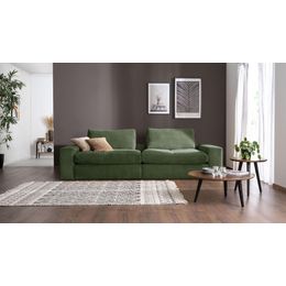 Big-Sofa Alina, B:296cm T:123cm, gr&uuml;n, Cord GCT (92% Polyester, 8% Nylon), Sofas, "Sandy", 296 cm breit und 123 cm tief, in modernem Cordstoff