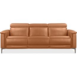 3-Sitzer Home Affaire, B:222cm H:97cm T:100cm, braun, Echtleder 100% Echtleder;Kunstleder 100% Polyurethan, Sofas, "Lund, mit manueller und