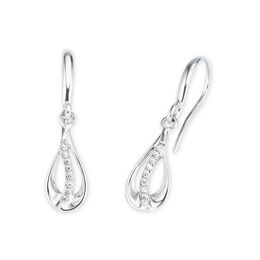 Amor Damen Paar Ohrh&auml;nger "Tropfen", Silber 925 (Sterlingsilber), bunt, Silber 925 (Sterlingsilber), Ohrringe, mit Zirkonia (synth.)