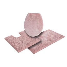 Badematte my home, H:22mm, rosa, Polyester, Badematten, "Jos, Badvorleger, Badezimmer Teppich", Badematten in Pastell-Farben, Badteppich als 3