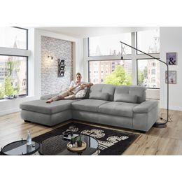 Ecksofa DIE PLANBAR, B:309cm H:85cm T:195cm, silber, 85% Polyester;15% Nylon, Wohnzimmer, Sofas, "MP-IN16012 L-Form, mit Kaltschum-Polsterung", inkl.