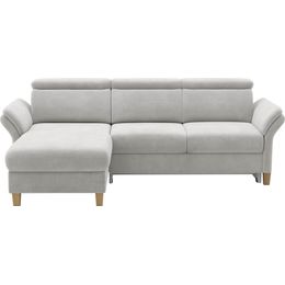 Home Affaire Ecksofa OTTO HOME, B:253cm H:84cm T:166cmsilber, 90% Polyester, 10% Polyamid, Wohnzimmer, Sofas, "Glendale, L-Form", inkl. Kopfteilverstellung,