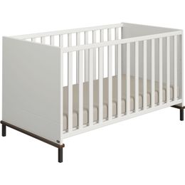 Babybett YUNY BY PAIDI, B:77,2cm H:81,9cm L:146,2cm, wei&szlig;, Massivholz, Spanplatte, Babybetten, "LOVELY ALIV in Off-White", Gitterbett