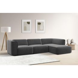 Ecksofa OTTO HOME, B:295cm H:70cm T:162cm, grau, Struktur fein (100% Polyester);Samtoptik (100% Polyester);Samtcord (92% Polyester, 8% Polyamid),
