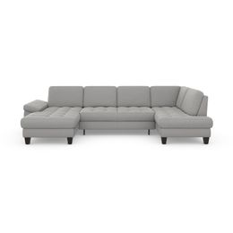 Sit & More Wohnlandschaft SIT & MORE, B:338cm H:88cm T:172cm, silber, 90% Polyester 10%Polyamid, Sofas, "Westham U-Form", wahlweise mit Bettfunktion,