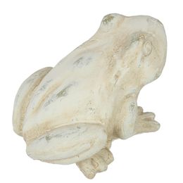 I.GE.A. Dekofigur "Frosch aus Keramik", B/H/T: 14cm x 11cm, beige, Wohnzimmer, Dekofiguren, Antik-Look Gartendeko Tierfigur Deko Statue Gartenfigur
