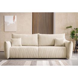 3-Sitzer Home Affaire, B:240cm H:88cm T:108cm, beige, Sofas, "MAVAS Schlafsofa mit Bettkasten", ca.240/108cm (Liegefläche 212/145 cm), Cord,