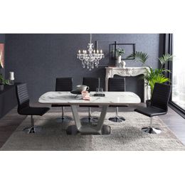 Esstisch Salesfever, B:160cm H:76cm T:90cm, wei&szlig;, Garten, Tische, "Design Tisch f&uuml;r stilvolle Mahlzeiten", Erweiterbarer Glastisch - Eleganz trifft