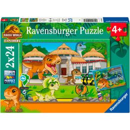 Ravensburger Jungen Puzzle "Leben in der Wildnis", bunt, B:26cm H:18cm, Puzzles, 2x24 Teile; Made in Europe