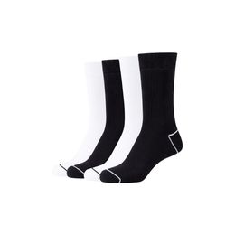 s.Oliver Damen Socken "Socken 4er Pack", Gr. 39, schwarz-wei&szlig;, 70% Viskose, 28% Polyamid, 2% Elasthan, uni, Socken