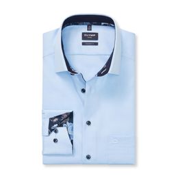 OLYMP Herren Langarmhemd "Luxor modern fit"bleu, Gr. 41, Web, Obermaterial: 100% Baumwolle, Hemden, modern fit, New Kentkragen, Business Hemd, extra