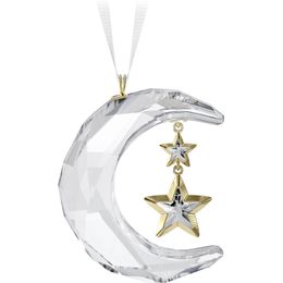 Swarovski Dekohänger "Kristall Sammelfigur Holiday Magic Mond Ornament", B/H/T: 1,92cm x 4,97cm x 3,92cm, weiß, Kristallglas, Metall, Polyester,