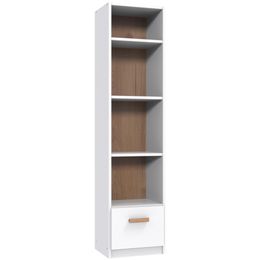 Standregal wimex, B:47cm H:197cm T:40cm, wei&szlig;, Holzwerkstoff, Spanplatte, Wohnzimmer, Regale, "Gotland", mit 1 Schublade