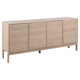 Sideboard ACTONA GROUP, B:180cm H:80cm T:40cm, beige, Wohnzimmer, Sideboards, "Linley Anrichte, Lamellenfront", gerillte Front, Eiche furniert, 4