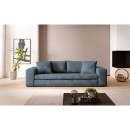 3-Sitzer Home Affaire, B:270cm H:72cm T:113cm, blau, Sofas, "SLEETLAND XXL in Samtvelours oder Vintage-Leder-Optik", besonders groß und bequem