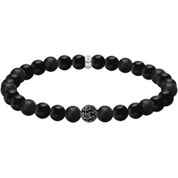 Thomas Sabo Damen Armband "Obsidian Armband mit Zirkonia", 21, Silber 925 (Sterlingsilber), silber, Silber 925 (Sterlingsilber), Armbänder, mit