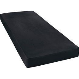 Spannbettlaken Janine, L:200cm, schwarz, Mako-Jersey, Obermaterial: 100% Baumwolle, Bettlaken, "MAKO-FEINJERSEY 5007", aus 100% Baumwolle, f&uuml;r