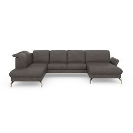 Sit & More Wohnlandschaft SIT & MORE, B:338cm H:84cm T:207cm, braun, Sofas, "Fashion U-Form", wahlweise mit Kopfteilverstellung, Vorziehsitz, motorisch,