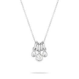 ECHTZEIT Damen Kette mit Anhänger "Schmuck Geschenk Edelstahl Halskette Like Diamonds Tropfen", Edelstahl, L: 45 B: 2mm, silber, Edelstahl, B:2mm,