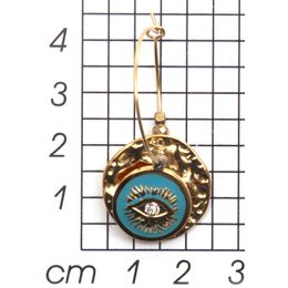 Firetti Damen Paar Creolen "Ohrschmuck Auge", 25mm, Metall, blau, Metall, Ohrringe