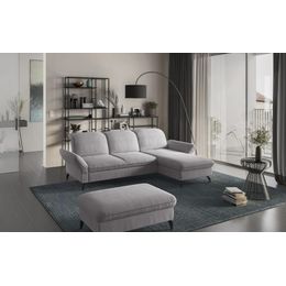 Sit & More Ecksofa SIT & MORE, B:267cm H:88cm T:200cm, silber, 90% Polyester, 10% Polyamid, Wohnzimmer, Sofas, "Leandro L-Form", Wahlweise mit Bett-, Kopfteil -