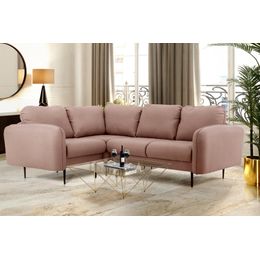 Ecksofa Home Affaire, B:228cm H:81cm T:166cm, rosa, Korpus/Basismaterial: 100% Polyester. Sitzfläche: 100% Polyester, Wohnzimmer, Sofas, "Skidi