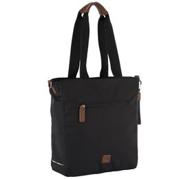 Camel Active Damen Shopper "Aurum", schwarz, Polyester, beschichtet, clean, unifarben mit Farbeinsätzen, Taschen, aus recyceltem, robusten Nylon