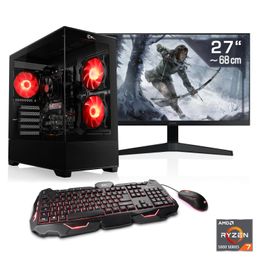 CSL Gaming-PC-Komplettsystem "AeroVision V24413", Microsoft Windows 11 Home (64 Bit), 16 GB RAM 500 GB SSD, schwarz, Computer_Komplettsysteme