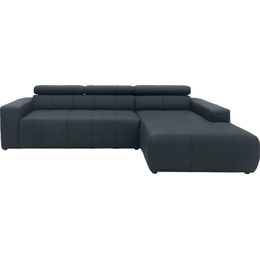 Ecksofa DOMO collection, B:285cm H:80cm T:175cm, grau, Luxus-Microfaser in Antikleder-Optik (100% Polyester);Luxus-Microfaser (100%