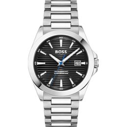 BOSS Damen Quarzuhr "STRIKE", silber, Armbanduhren, Armbanduhr, Damenuhr, Herrenuhr, Edelstahlarmband, analog, Tag