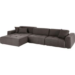 Ecksofa 3C CANDY, B:378cm H:74cm T:200cm, schwarz, 100% Polyester, Wohnzimmer, Sofas, "Yoshy mit Komfortfunktionen, modern und bequem, L-Form", Zwei