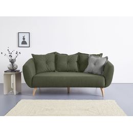 2,5-Sitzer Home Affaire, B:196cm H:80cm T:103cm, grün, Sofas, "Baggio modern und romantisches Design, bequem", Zierkissen inklusive