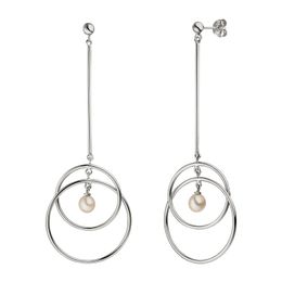 Jobo Damen Perlenohrringe, 6mm, Perlen Silber 925 (Sterlingsilber), silber, Perlen, Silber 925 (Sterlingsilber), Ohrringe, 925 Silber mit 2