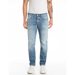 Replay Herren Straight-Jeans "GROVER", blau, Gr. 30, Denim/Jeans, Obermaterial: 99% Baumwolle, 1% Elasthan, Jeans, in vielen verschiedenen