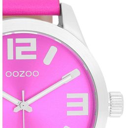 Oozoo Damen Quarzuhr, pink, Armbanduhren, Armbanduhr, Damenuhr, Herrenuhr, Lederarmband, &Oslash; 46mm